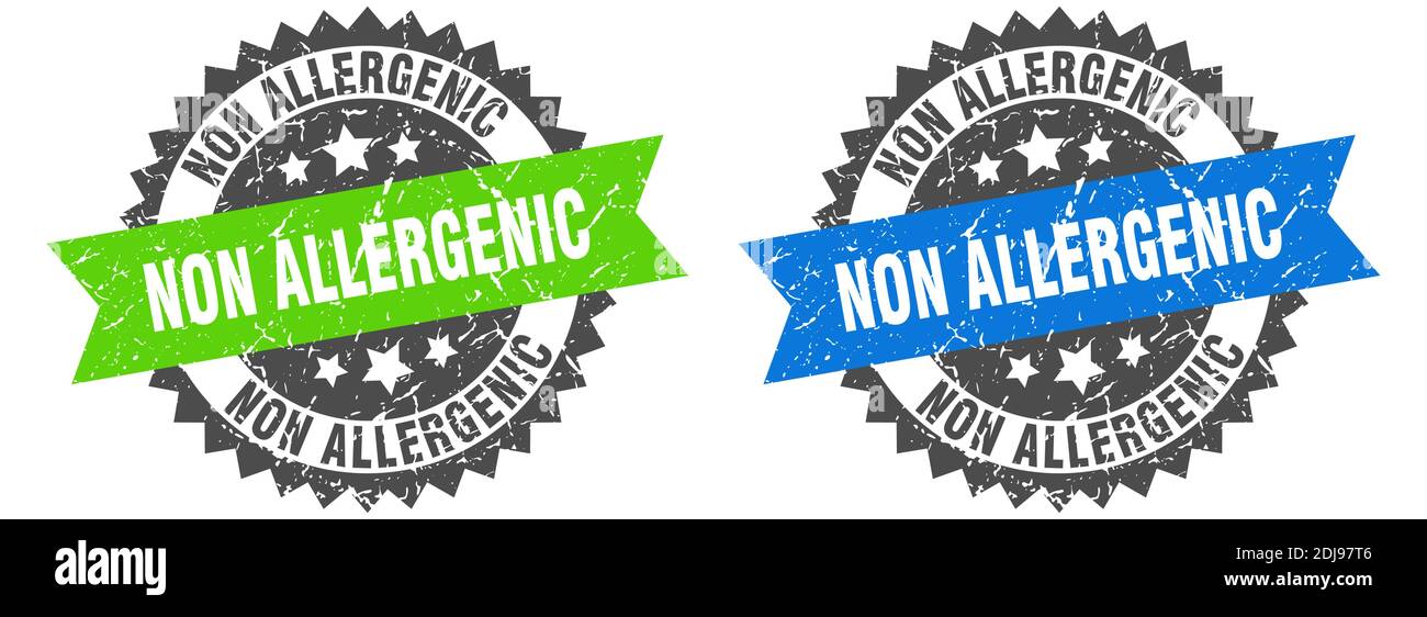 non allergenic grunge stamp set. non allergenic band sign Stock Vector ...
