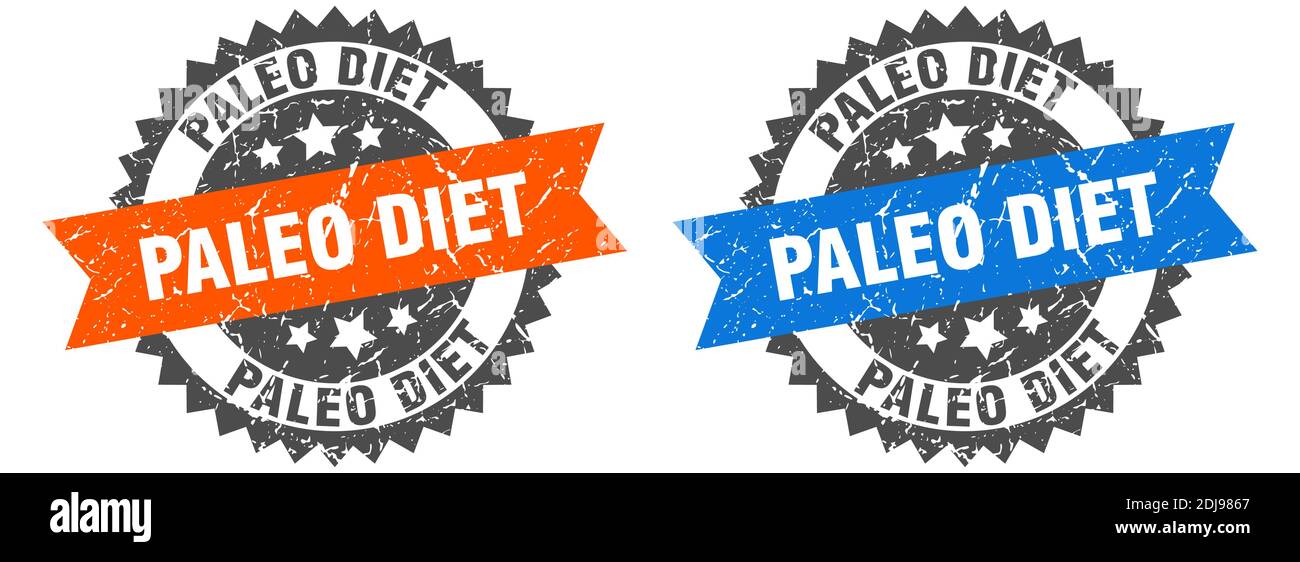 paleo diet grunge stamp set. paleo diet band sign Stock Vector Image ...