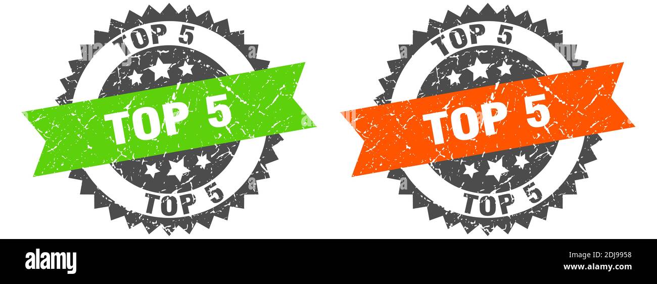 top 5 grunge stamp set. top 5 band sign Stock Vector Image & Art - Alamy