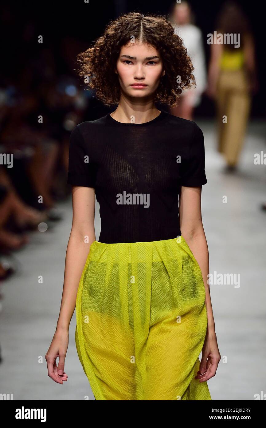 A model walks the runway at the Guy Laroche show as a part of Paris ...