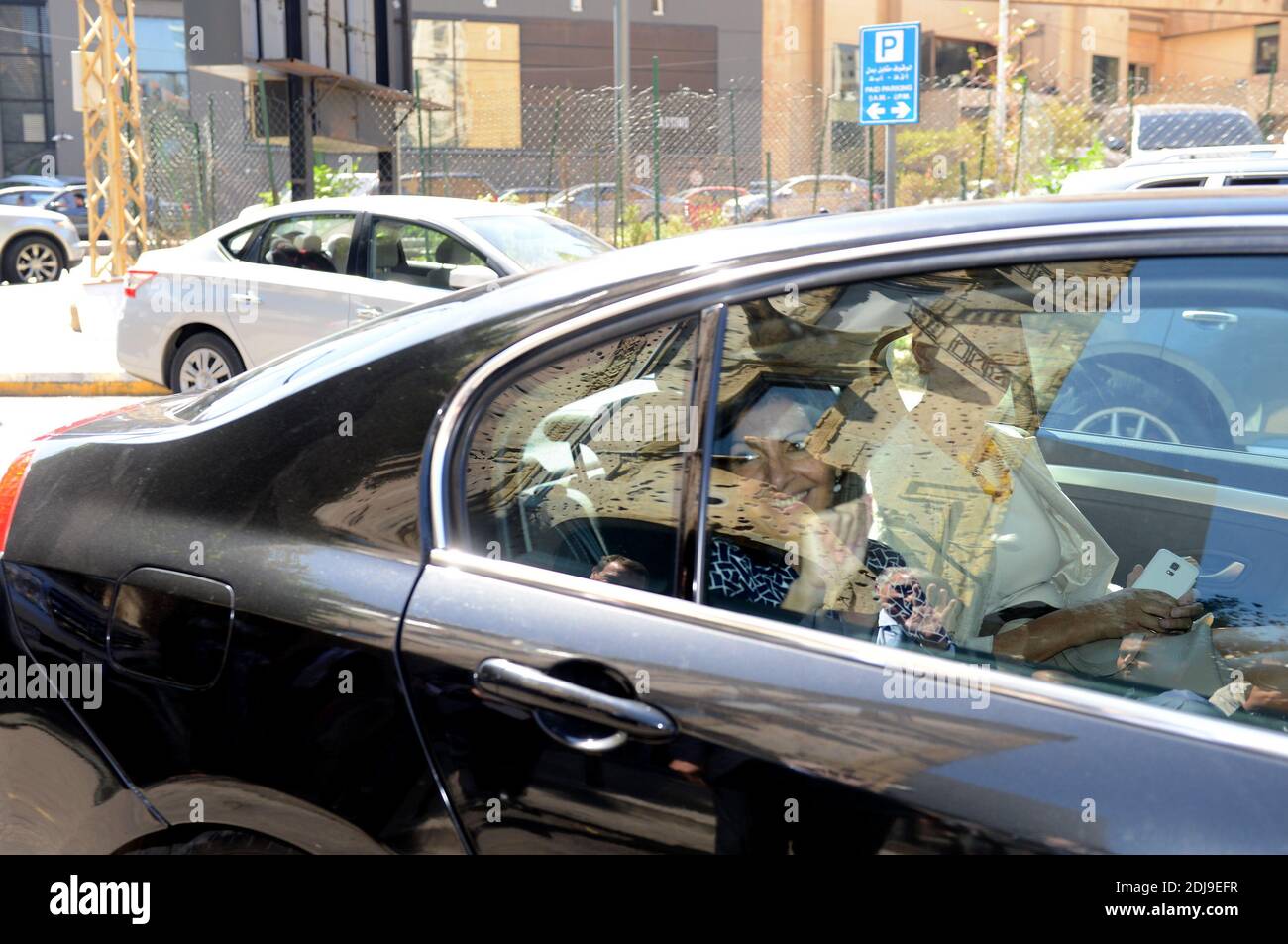 Paris Mayor Anne Hidalgo seen during a visit to the "Beit Beirut ...