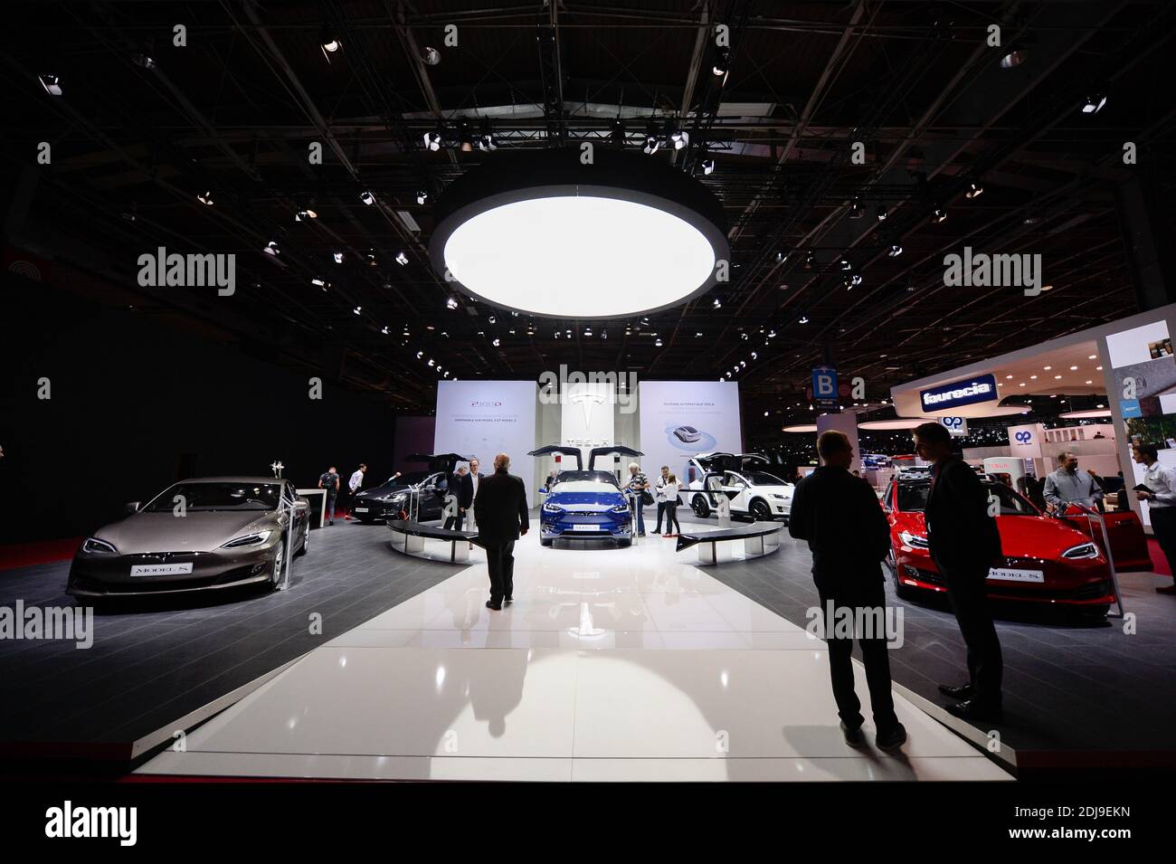 Tesla Model X on display on the first press day of Paris Motor Show ...