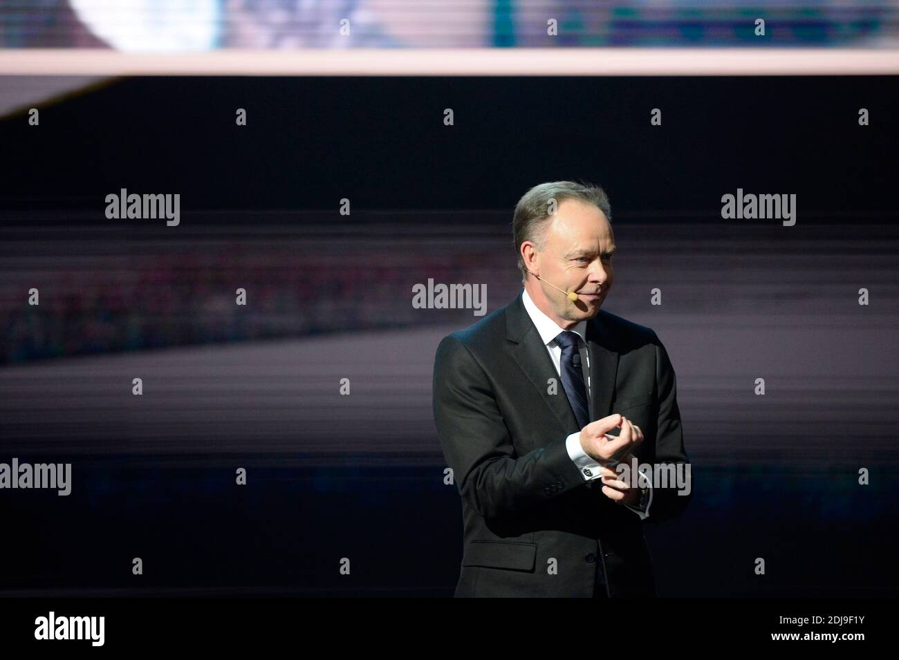 Ian Robertson, Chairman of Sales and Marketing at BMW, presenting the e ...