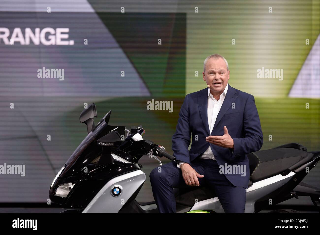 Stephan Schaller, president of BMW motorbikes, presents the new BMW ...