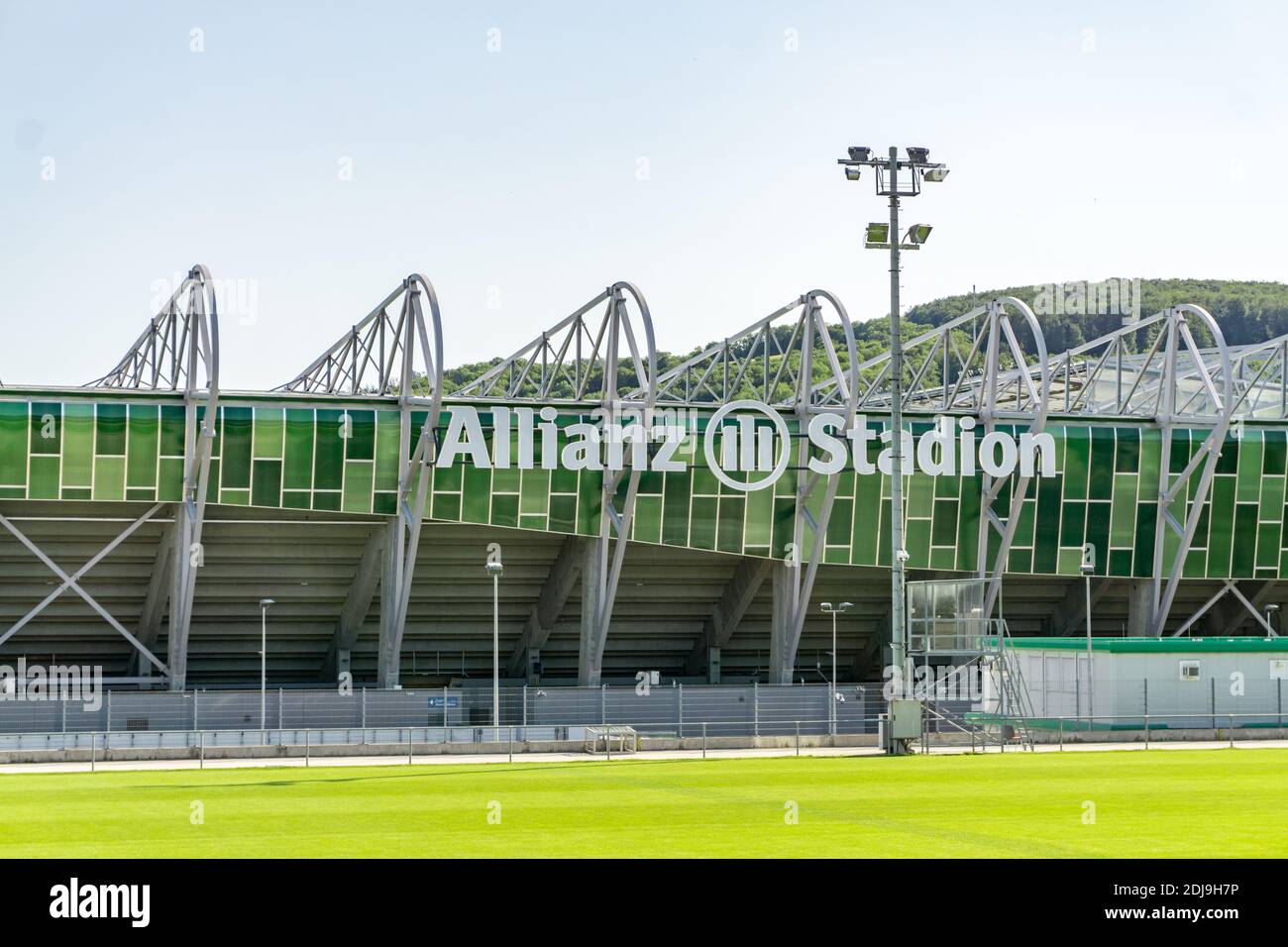 Vienna Austria June.8 2019, Outside view of Allianz Arena official ...