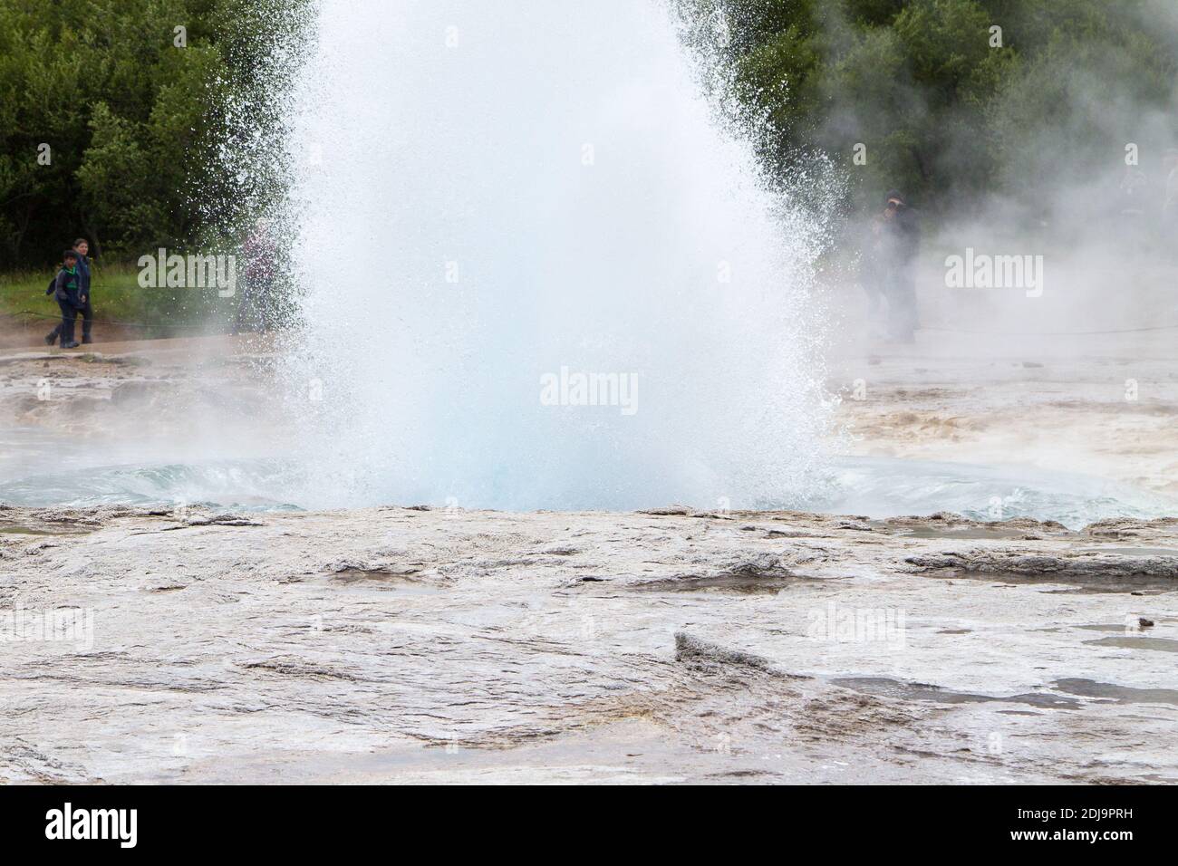 Strokkur geothermal area. Strokkur geyser eruption, Iceland Stock Photo ...