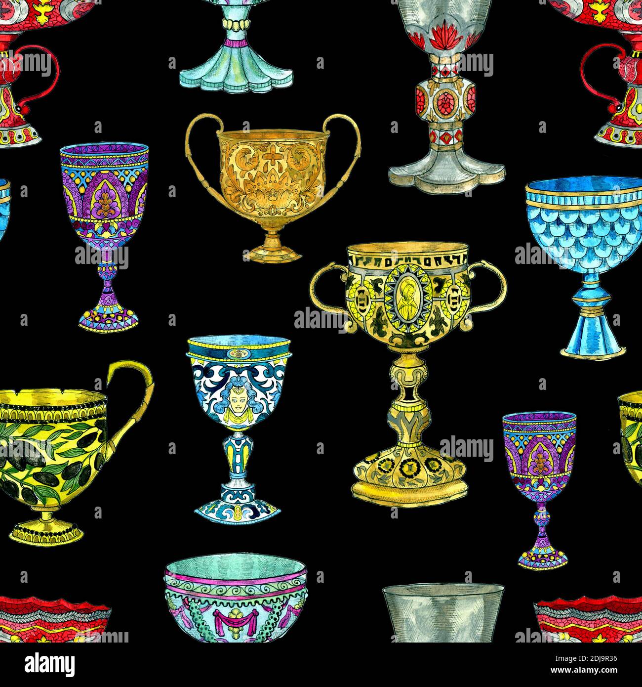 Seamless pattern with mystic symols. Occult and spiritual mystic ...