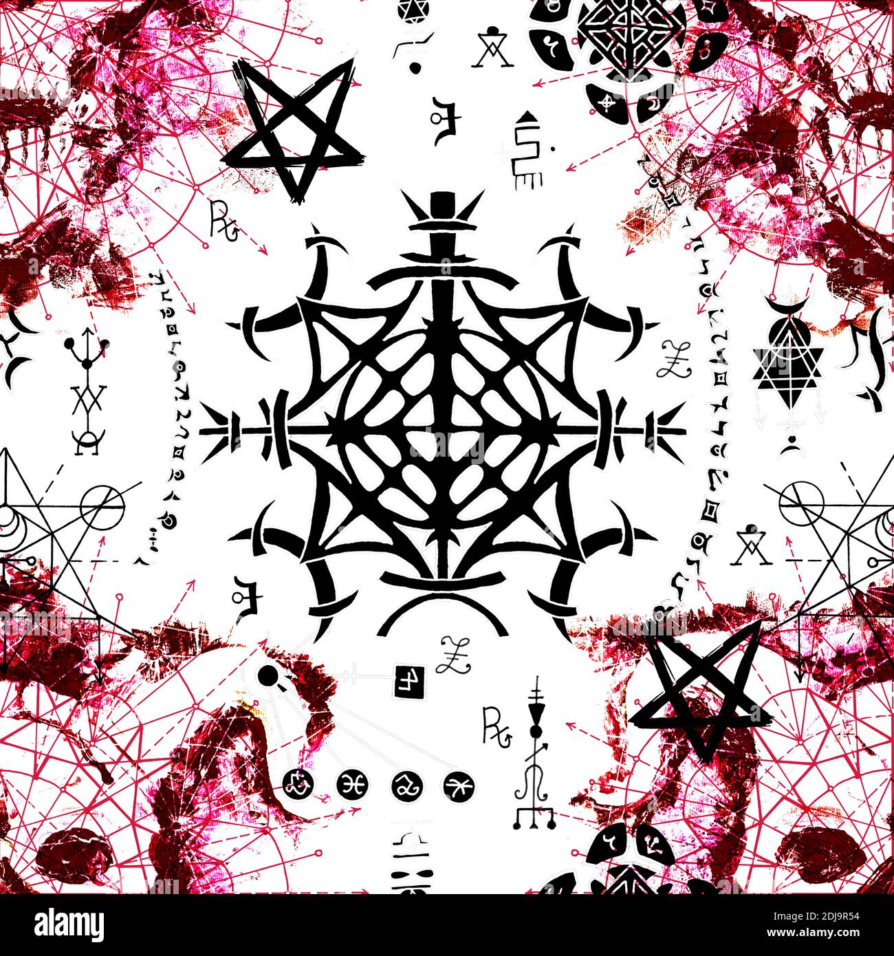 Seamless pattern with mystic symols. Occult and spiritual mystic ...