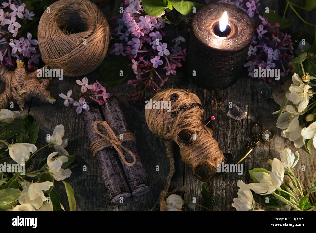 Magic ritual. Wicca, esoteric,voodoo and occult background with vintage ...