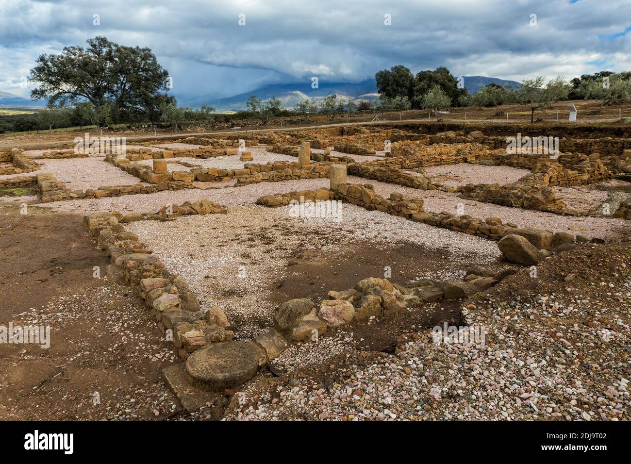The Roman ruins of Caparra are located in the pasture Casablanc Stock ...