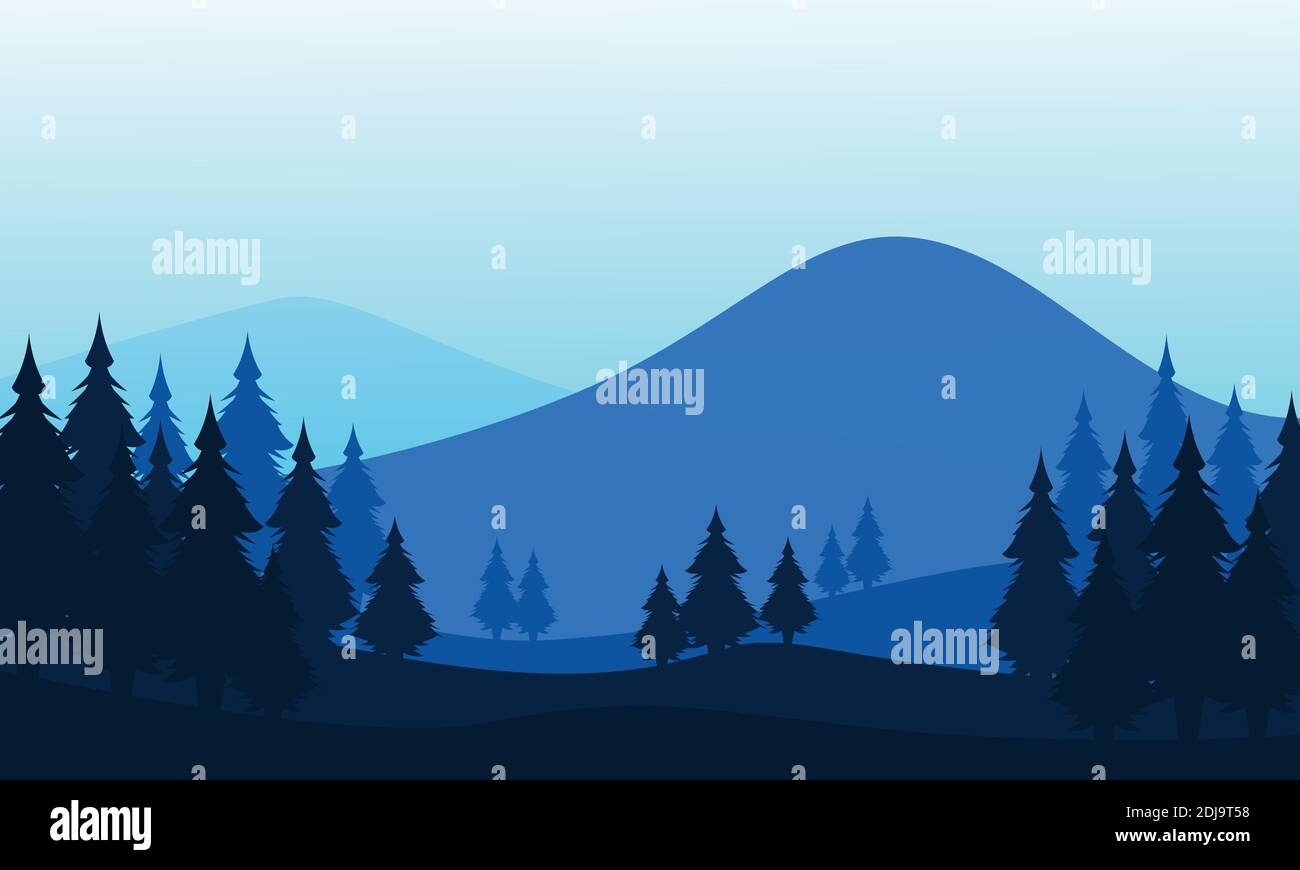 Nature morning scenery flat in the countryside. City vector ...