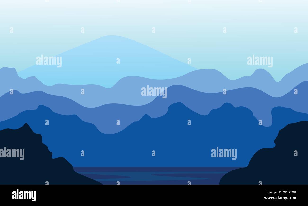 Beauty vector nature scenery with tree and mountain. City vector ...