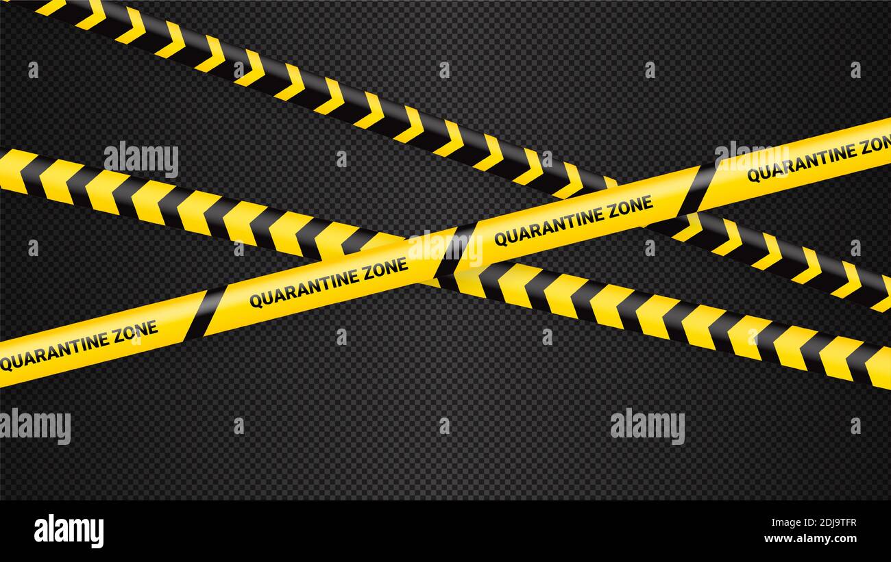 Quarantine danger tape. Covid 19 and quarantine zone yellow warning ...