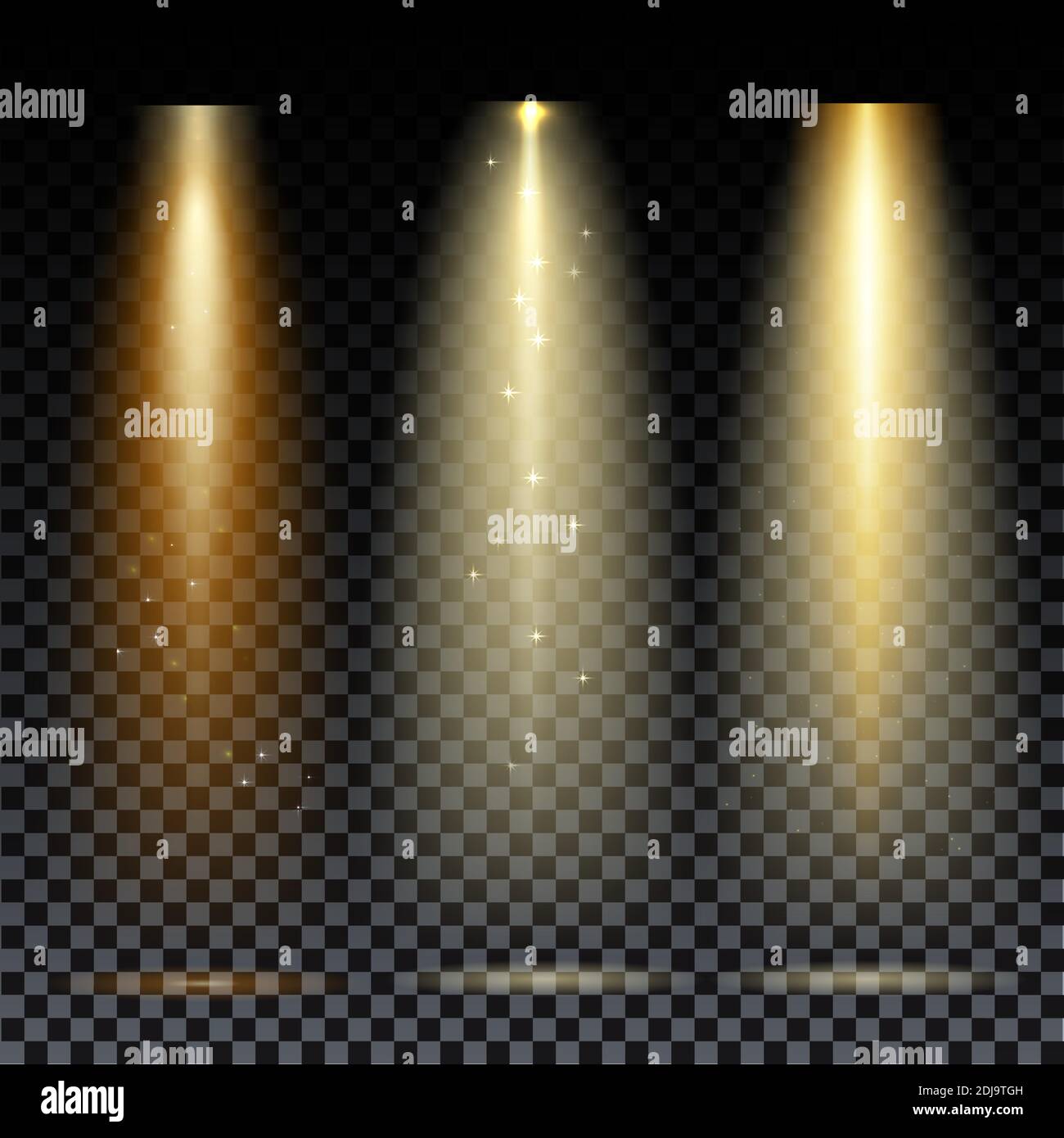 Gold spotlight. Bright lighting with spotlights of the stage on ...