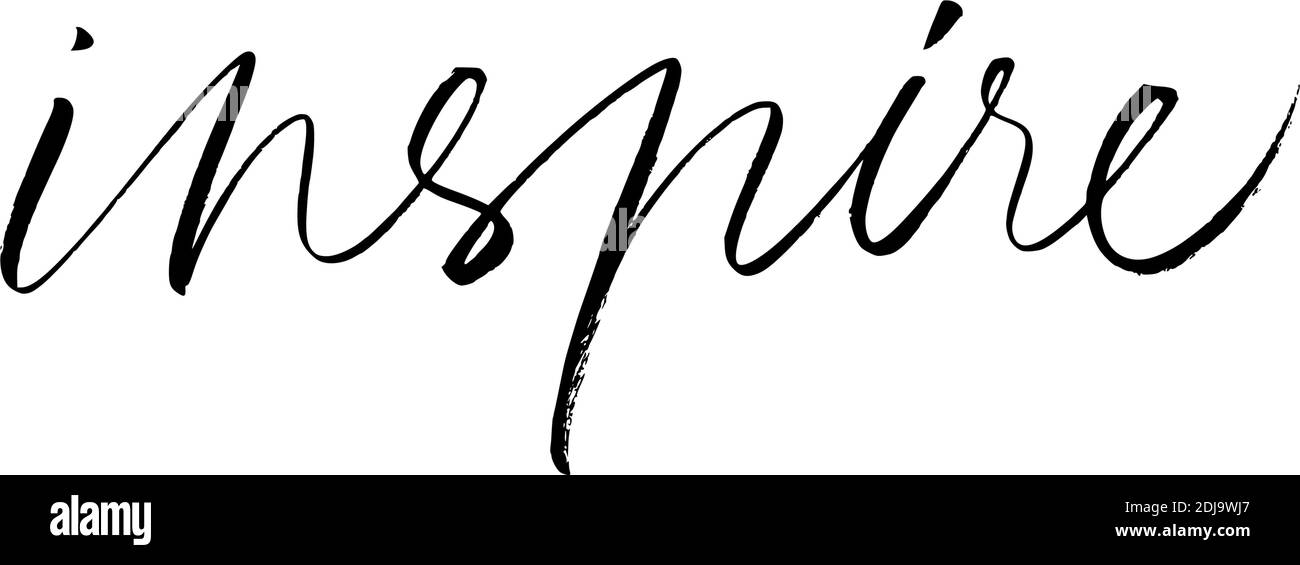 Inspire word hand drawn brush modern calligraphy Stock Vector Image ...