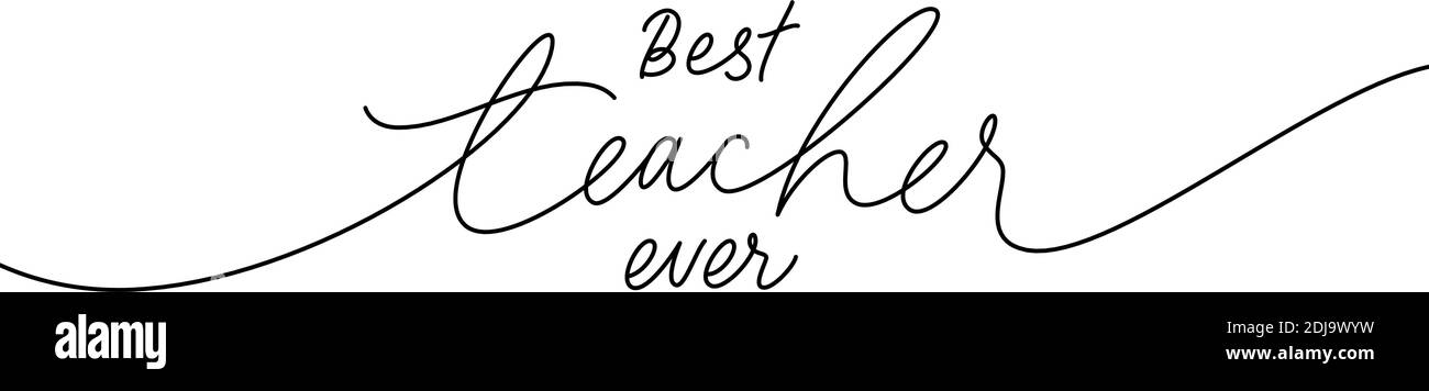 Best teacher ever hand drawn greeting card Stock Vector Image & Art - Alamy
