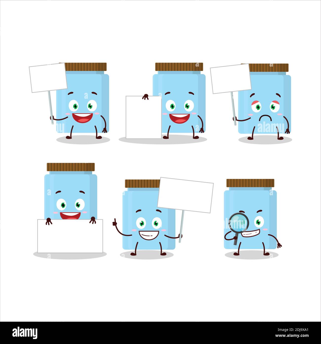 Jar cartoon in character bring information board. Vector illustration ...