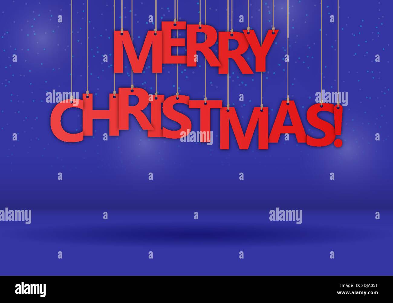 MERRY CHRISTMAS! The word consists of letters hanging on a rope. Stock ...