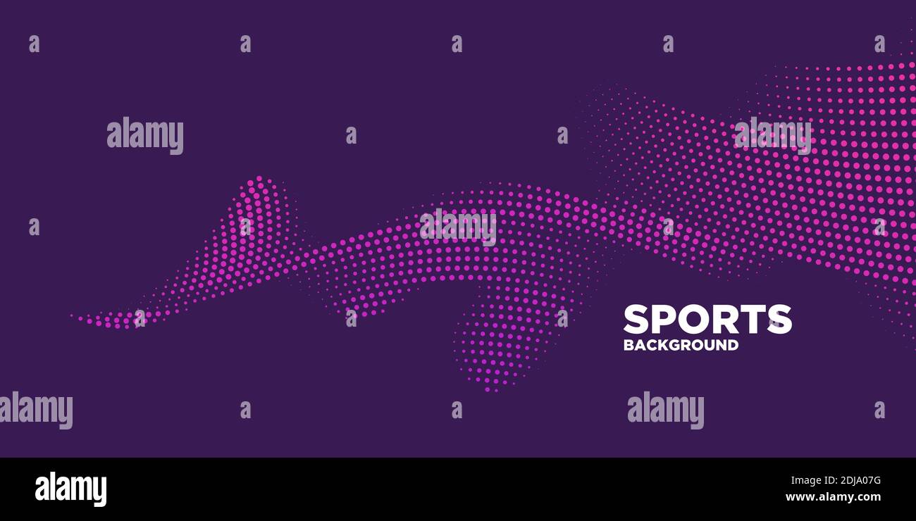 Modern colored poster for sports. Wave with dots created using blend ...