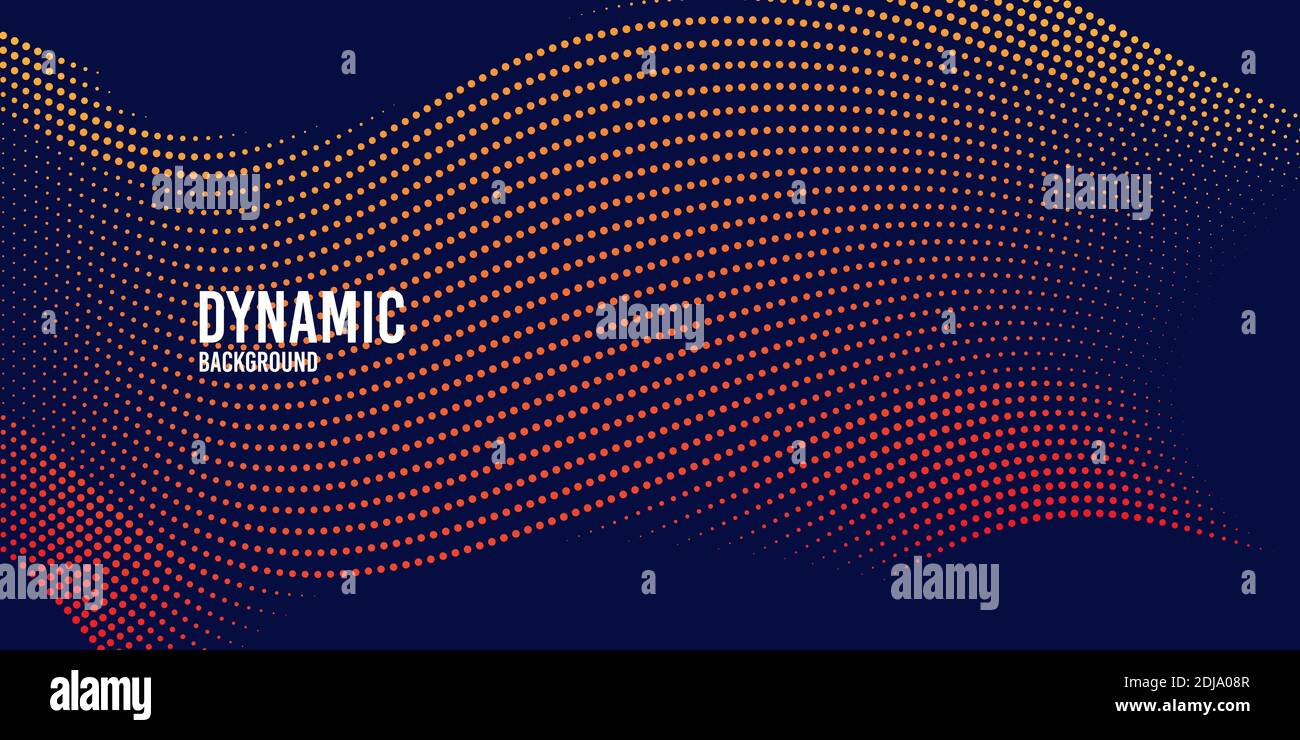 Modern colored poster for sports. Wave with dots created using blend ...