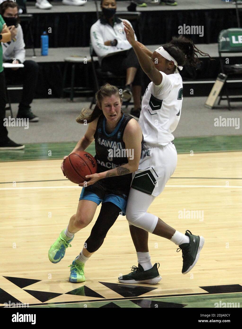 December 13, 2020 - Hawaii Pacific Sharks guard Amy Baum #3 drives to ...