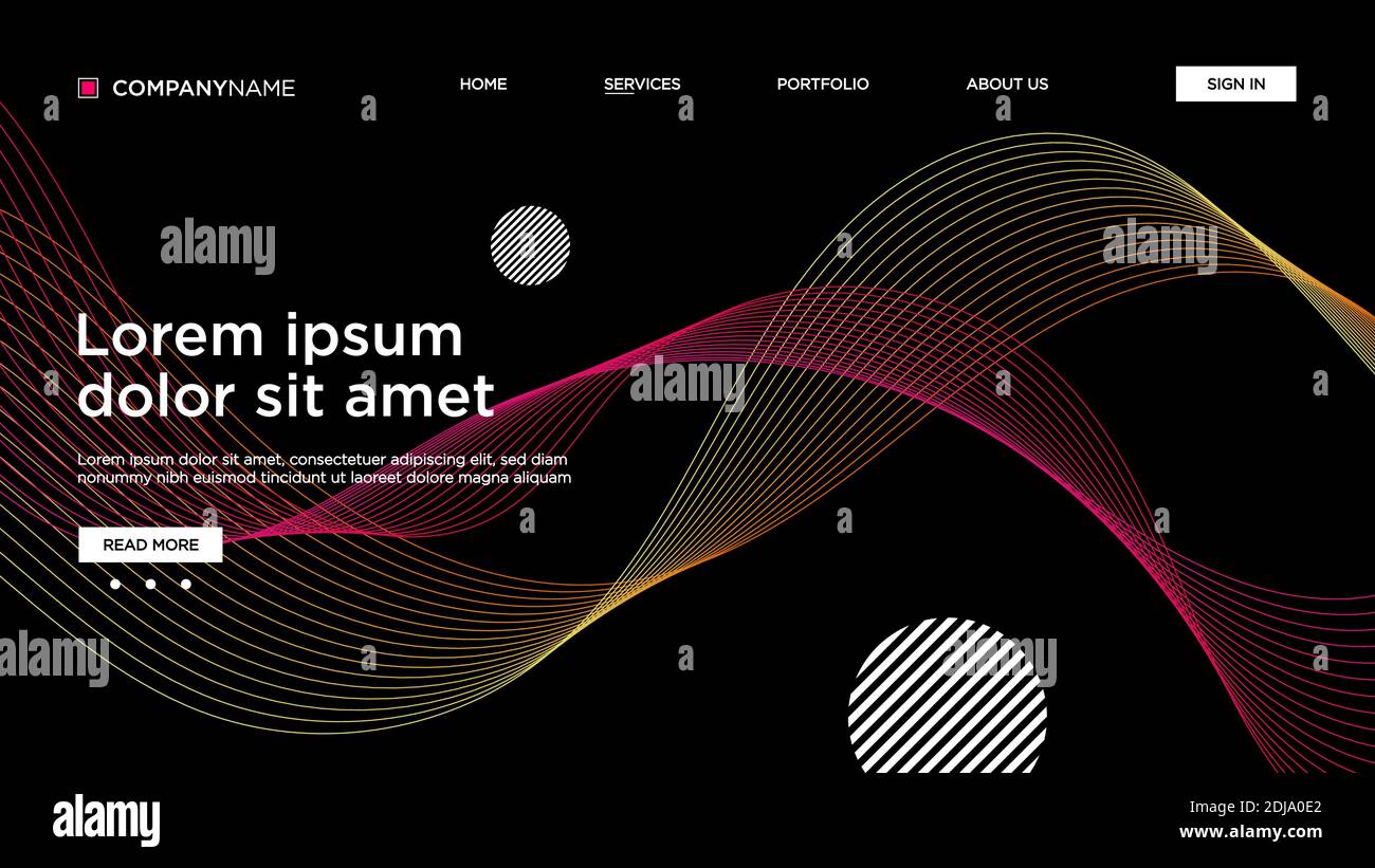 Abstract background website Landing Page. Template for websites, or ...