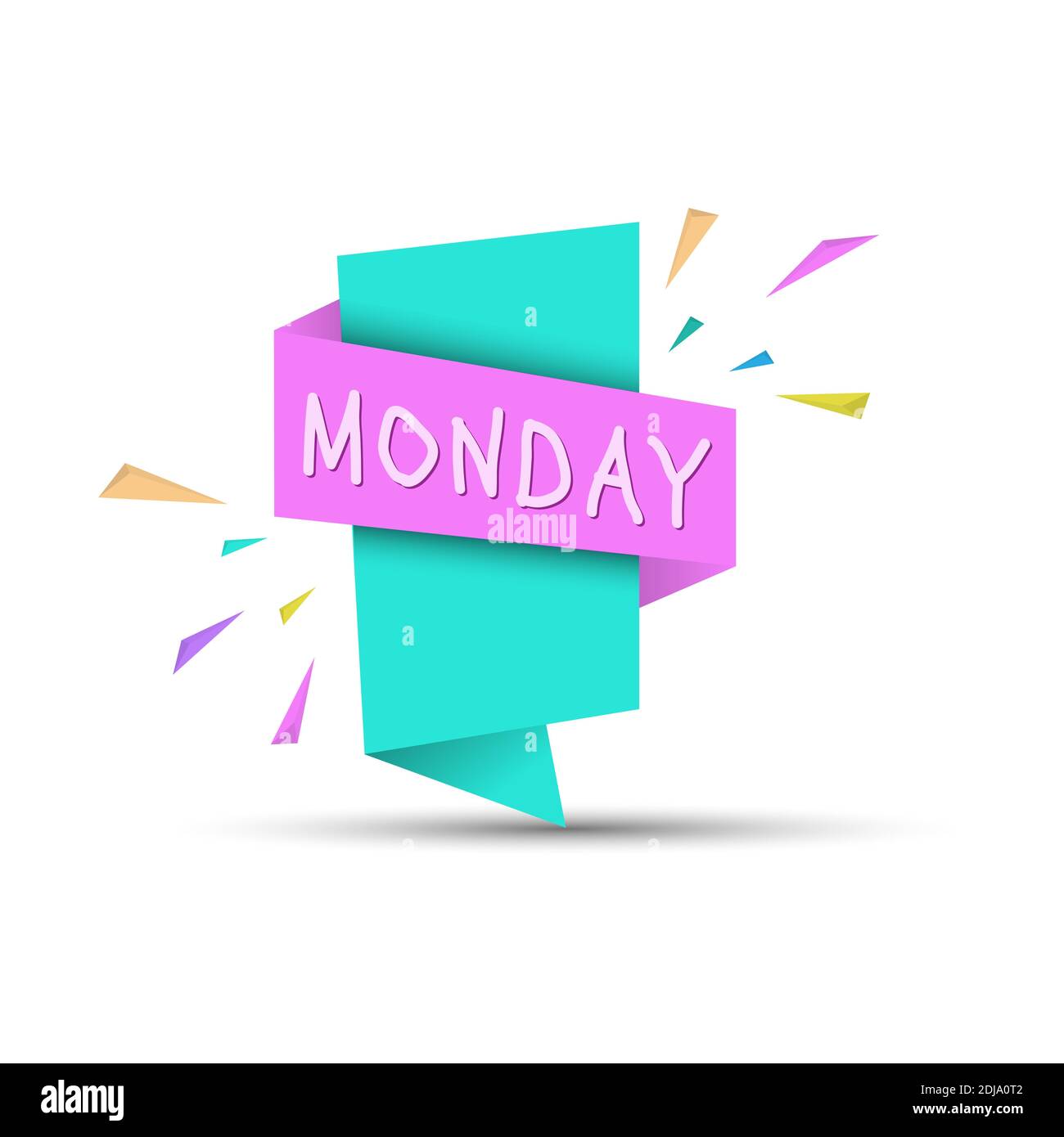 MONDAY. Colored banner with the name of the day of the week. Stock ...