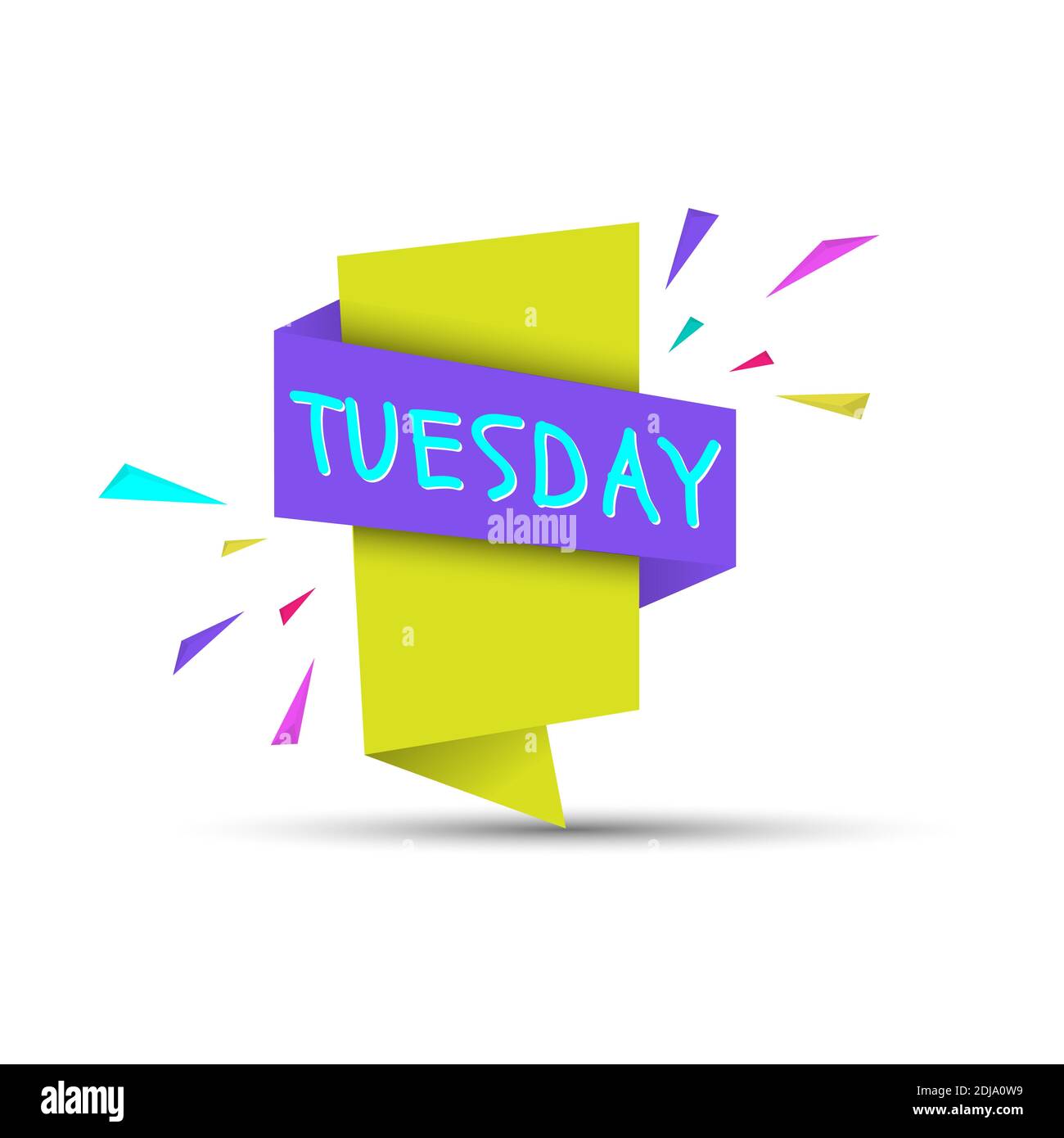 TUESDAY. Colored banner with the name of the day of the week. Stock ...