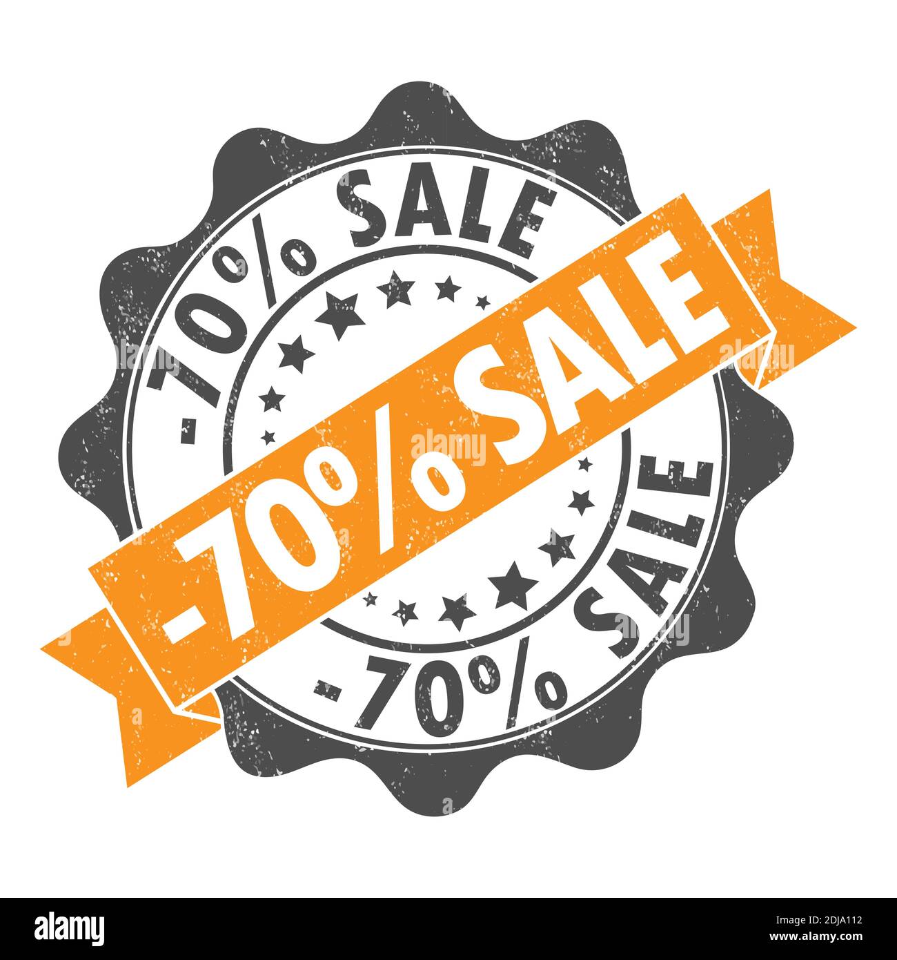 Stamp impression with the inscription - 70 percent sale. Old worn ...