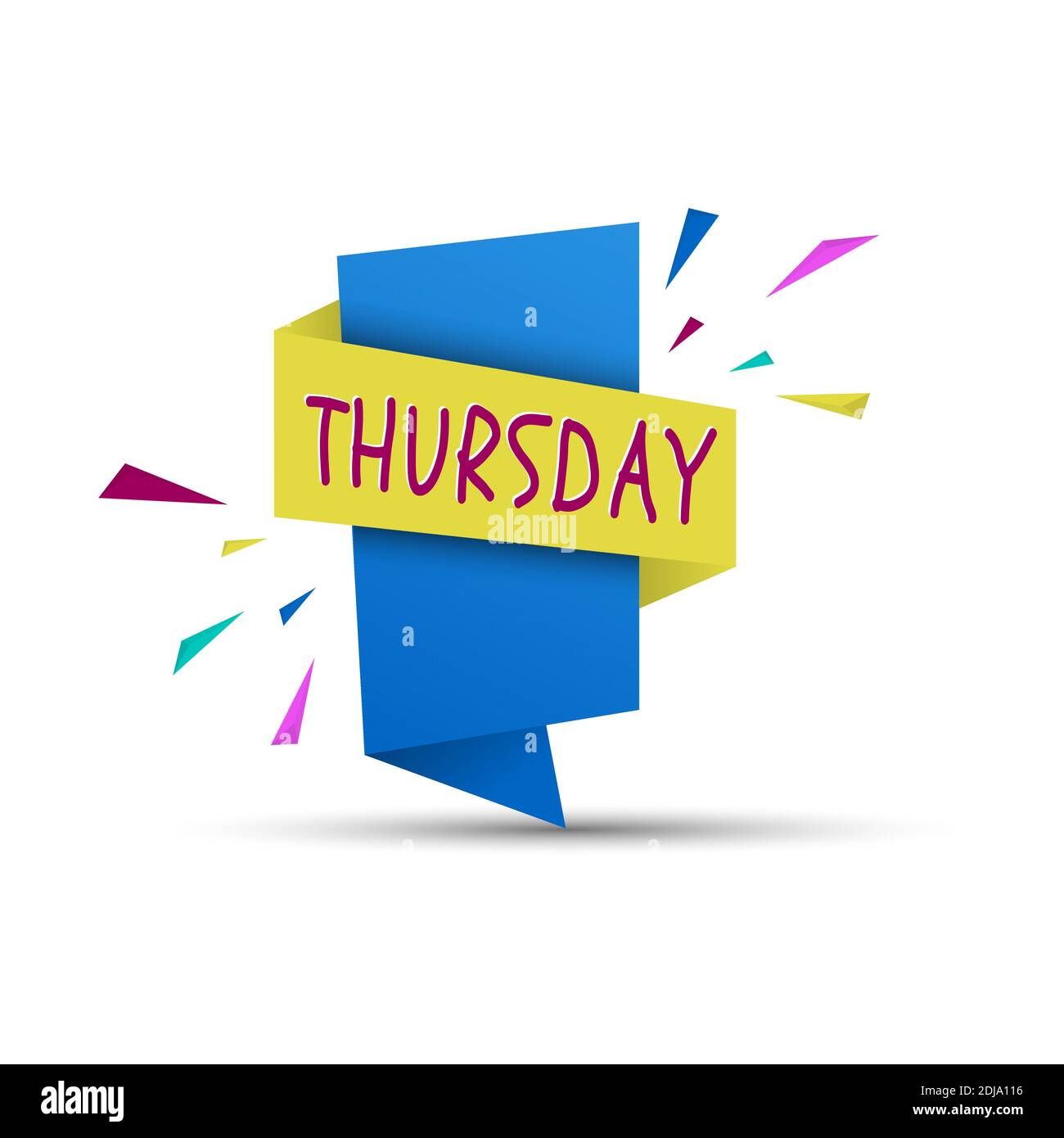 THURSDAY. Colored banner with the name of the day of the week. Stock ...