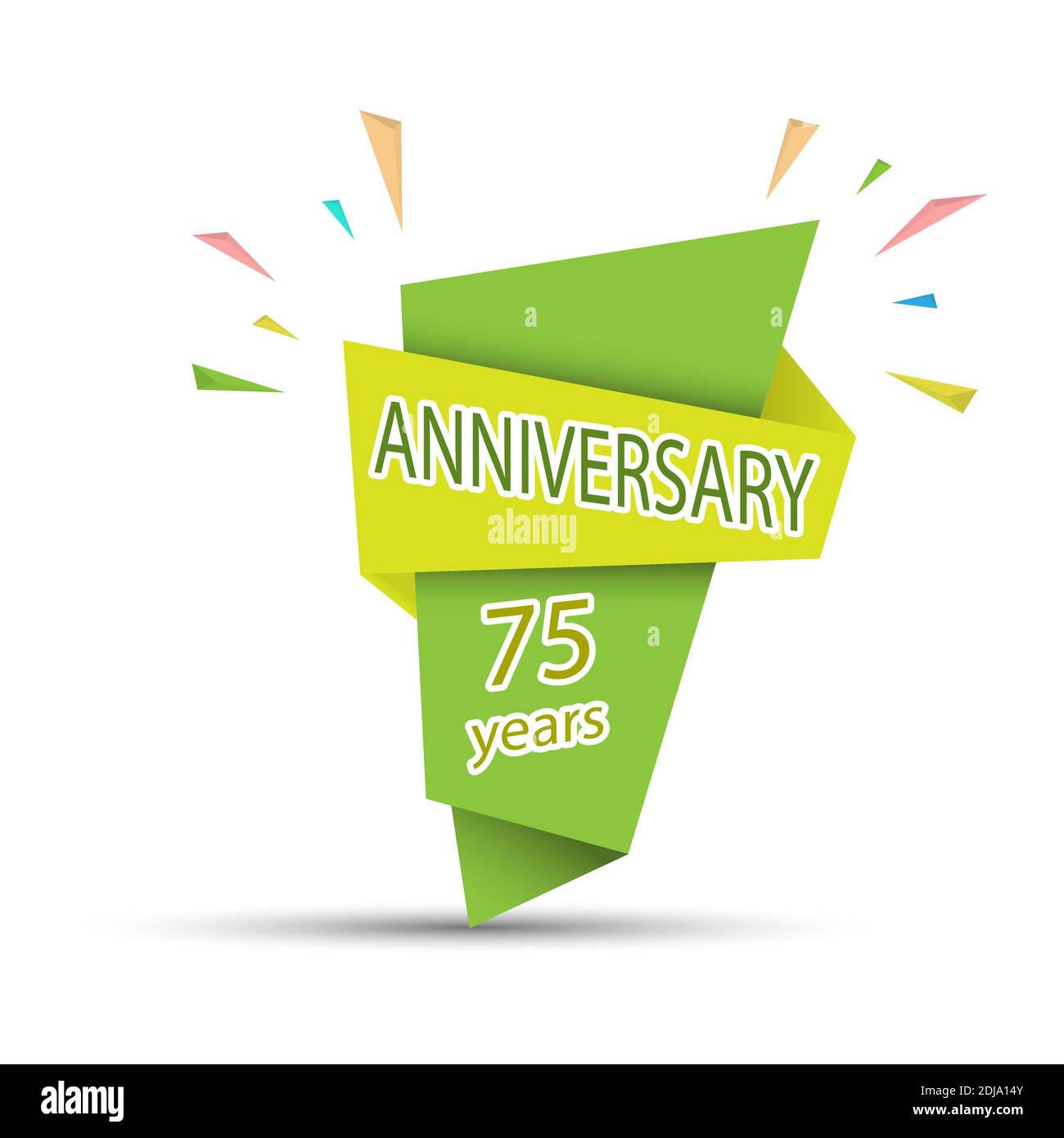 ANNIVERSARY 75 years. Colored banner for congratulations and thematic ...