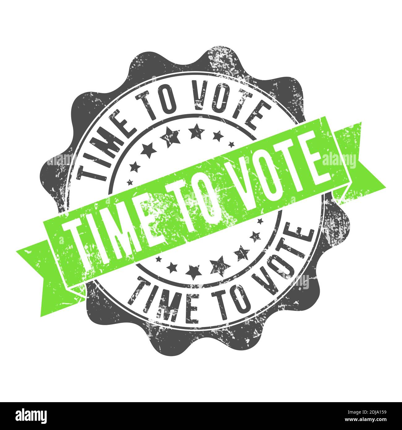 TIME TO VOTE. Stamp impression with the inscription. Old worn vintage ...