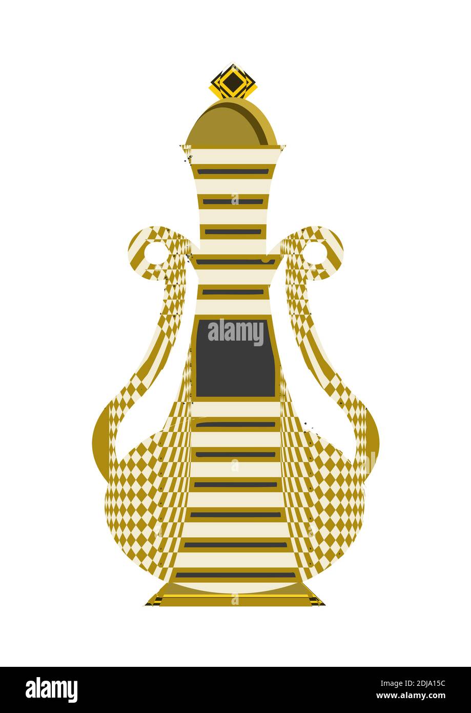 Image of a golden color, abstract design, antique jar, vector graphic ...