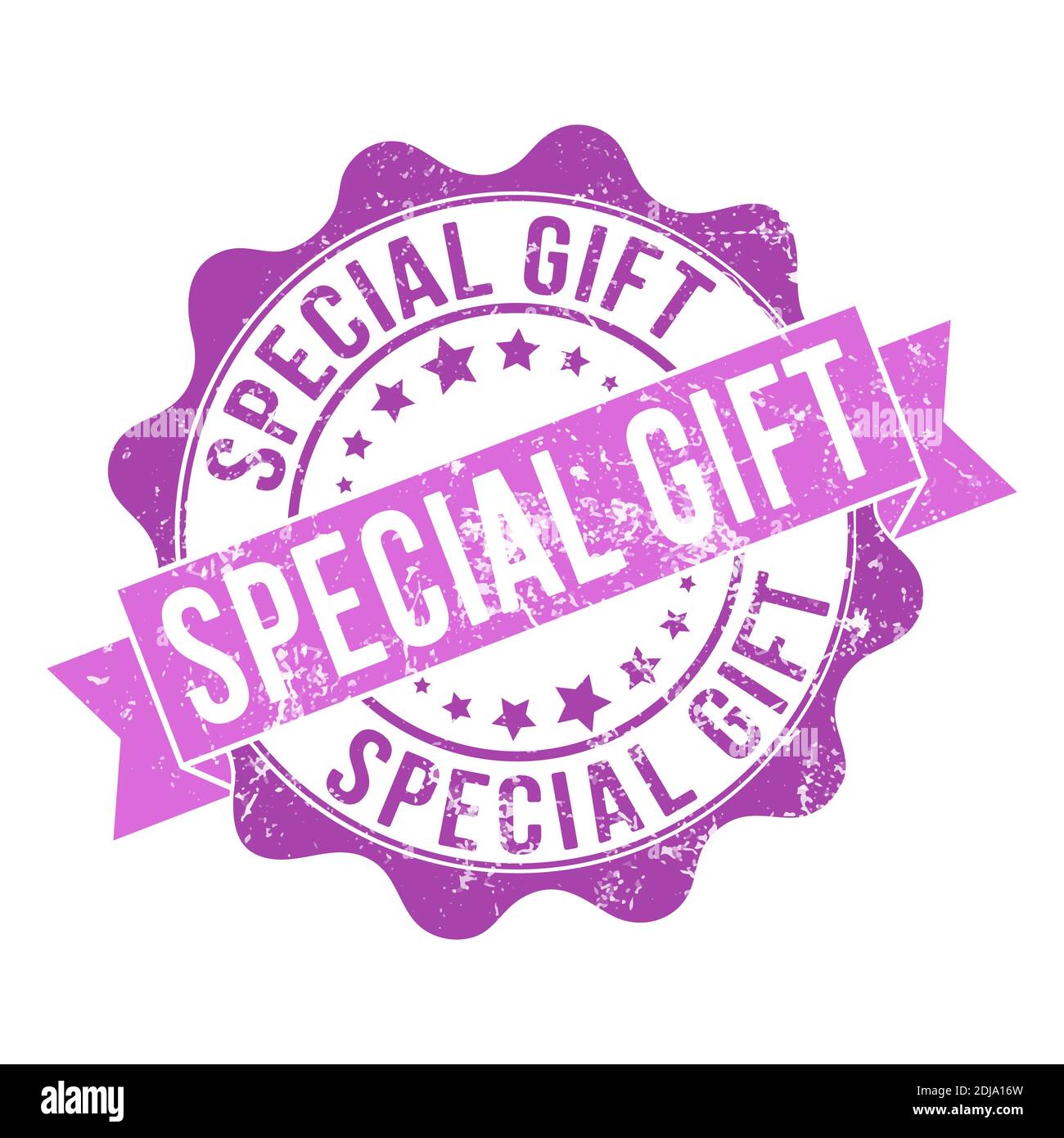 SPECIAL GIFT. Stamp impression with the inscription. Old worn vintage ...