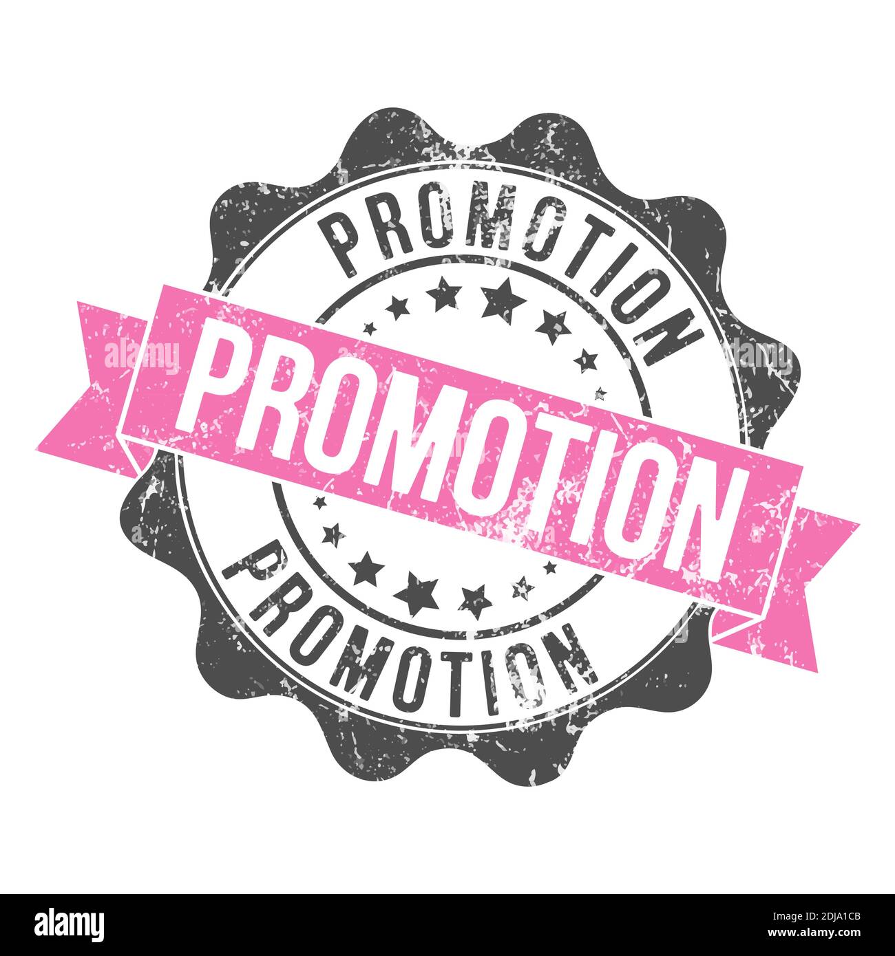 PROMOTION. Stamp impression with the inscription. Old worn vintage ...