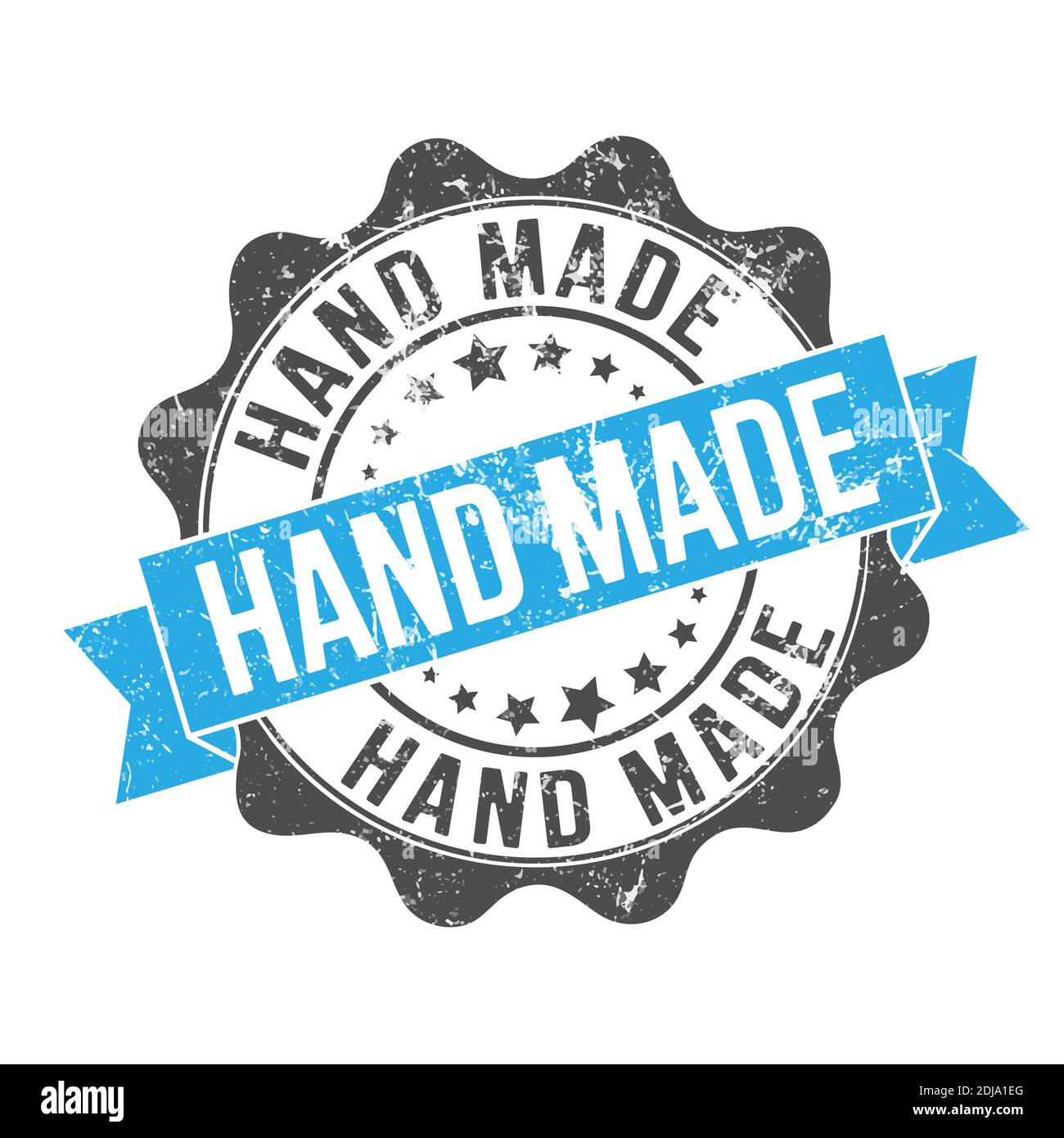 HAND MADE. Stamp impression with the inscription. Old worn vintage ...