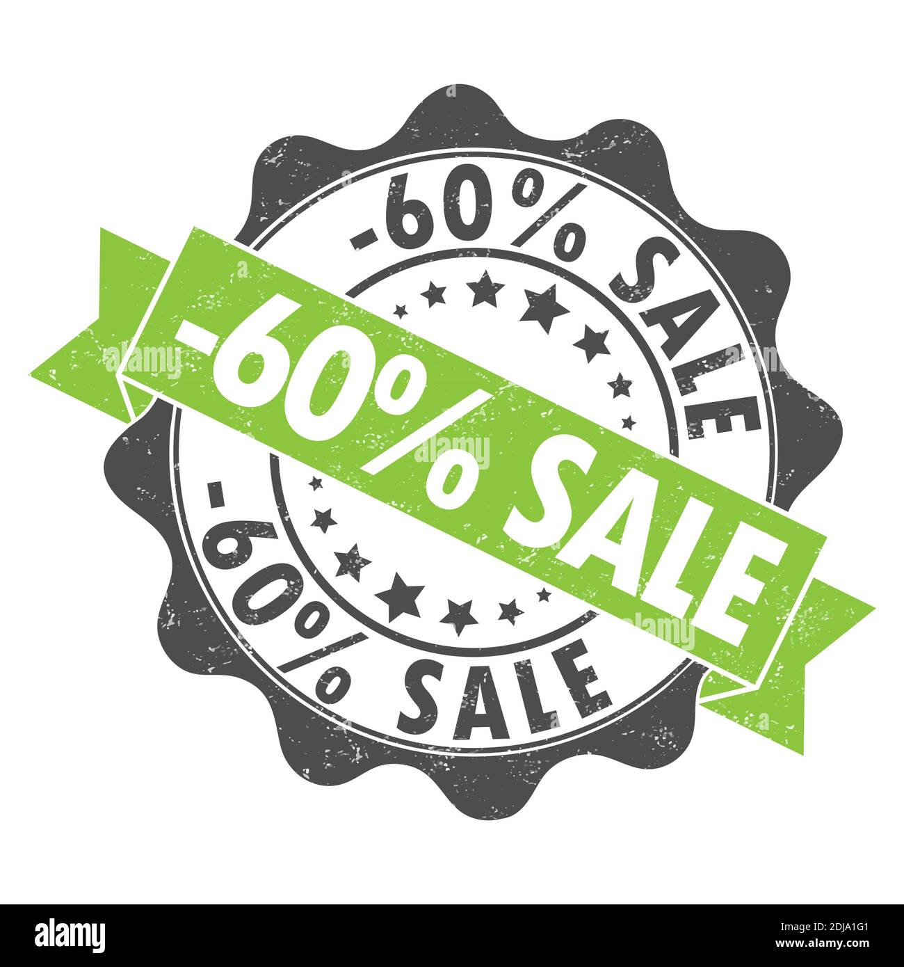 Stamp impression with the inscription - 60 percent sale. Old worn ...