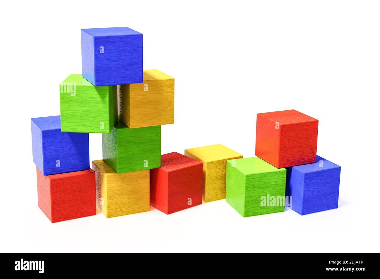 3d illustration of some colorful building blocks Stock Photo - Alamy