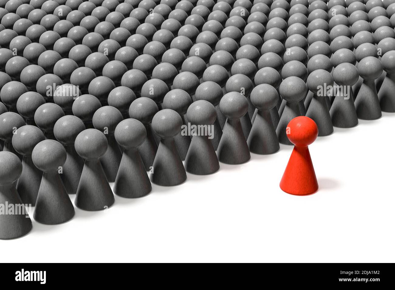 3d illustration of a leader and the crowd Stock Photo - Alamy