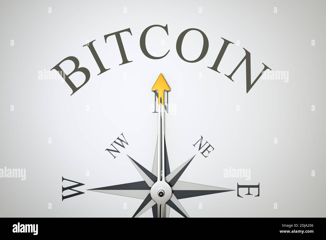 3d illustration of a nice compass with the word bitcoin Stock Photo - Alamy