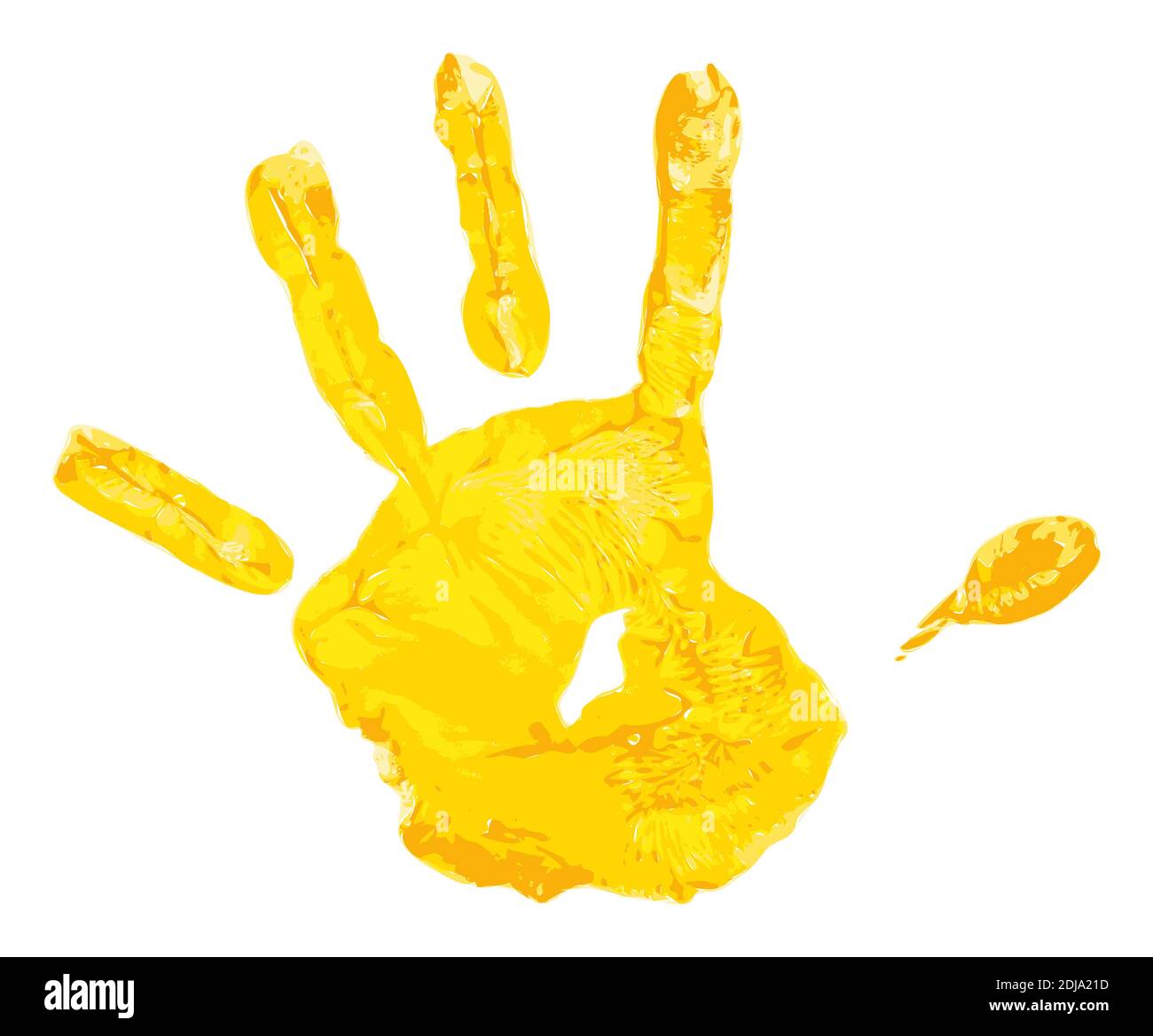Illustration of a yellow children hand print Stock Photo - Alamy