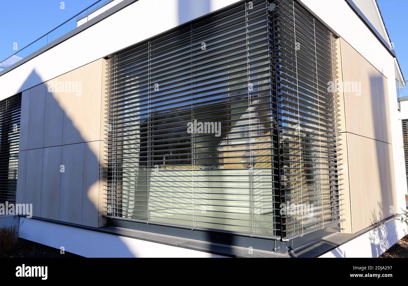 Window with modern blind, exterior shot Stock Photo - Alamy
