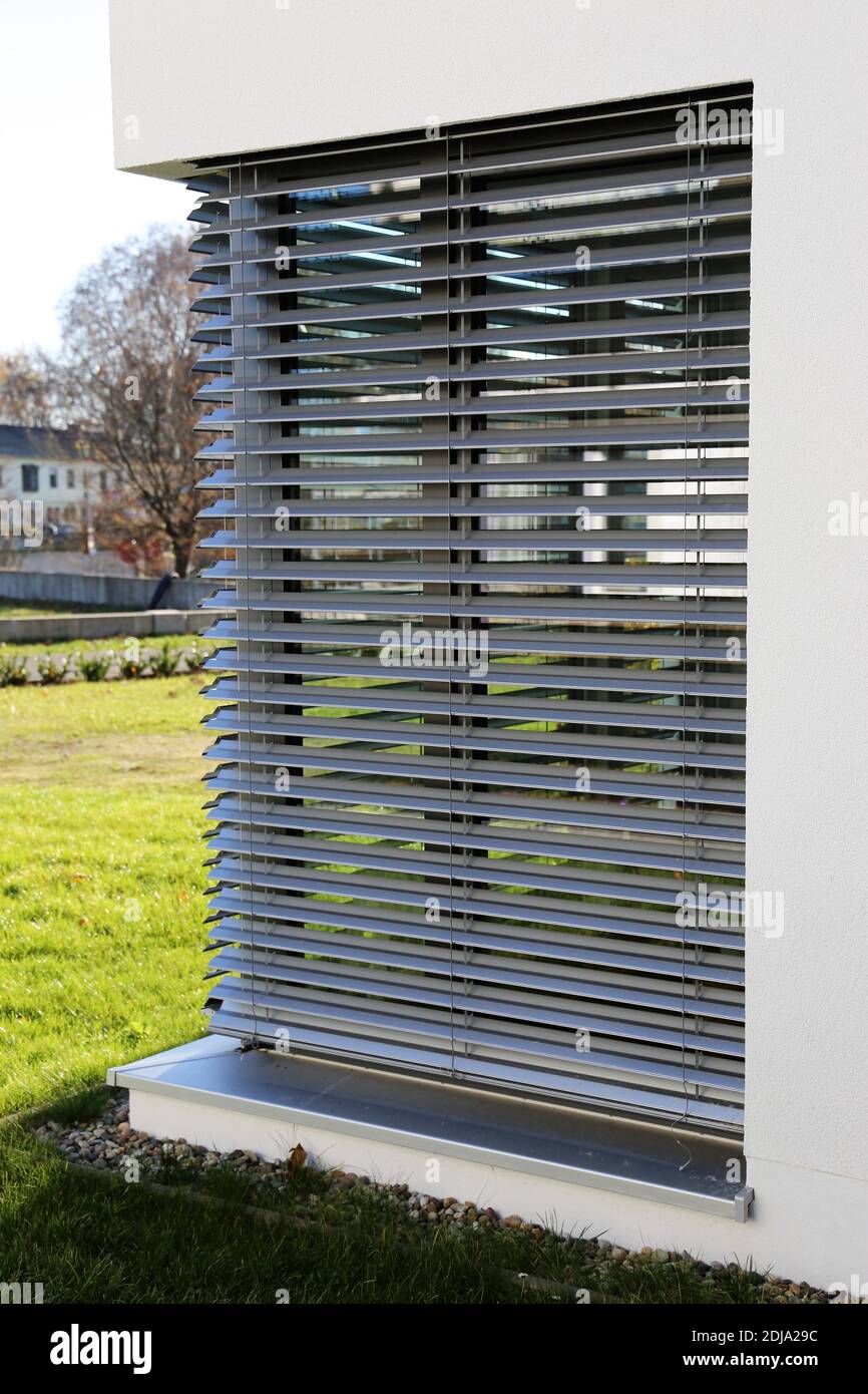 Window with modern blind, exterior shot Stock Photo - Alamy