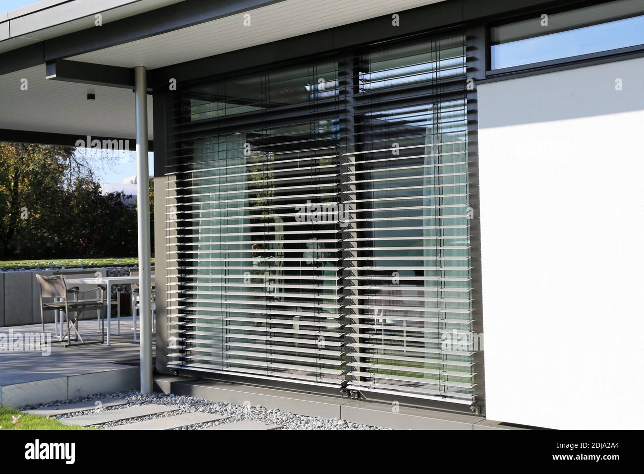 Window with modern blind, exterior shot Stock Photo - Alamy