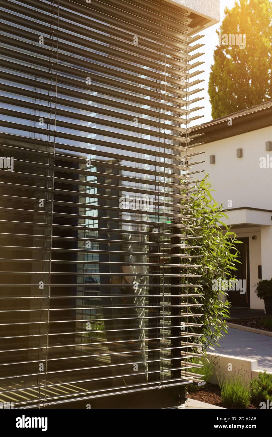 Window with modern blind, exterior shot Stock Photo - Alamy
