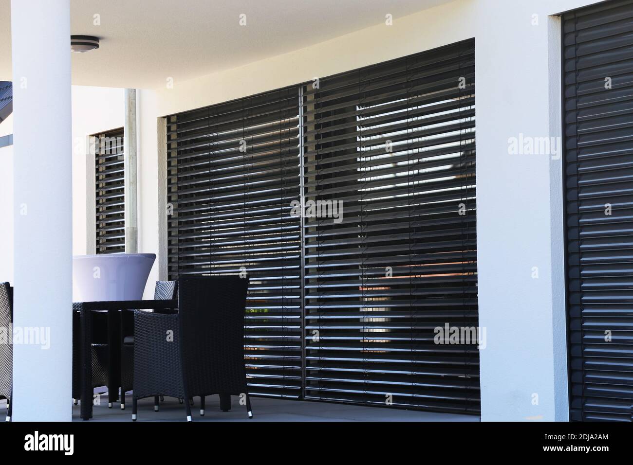 Window with modern blind, exterior shot Stock Photo - Alamy