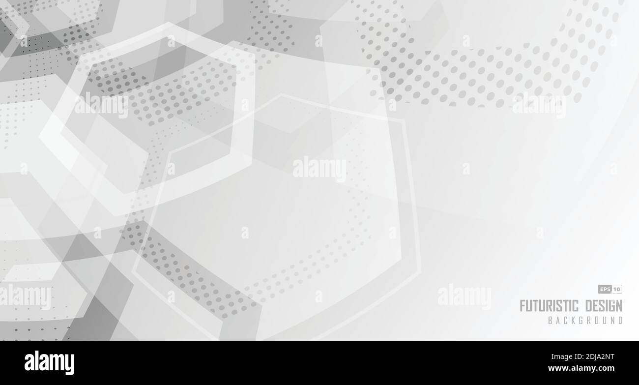 Hexagon technology design illustration Black and White Stock Photos ...