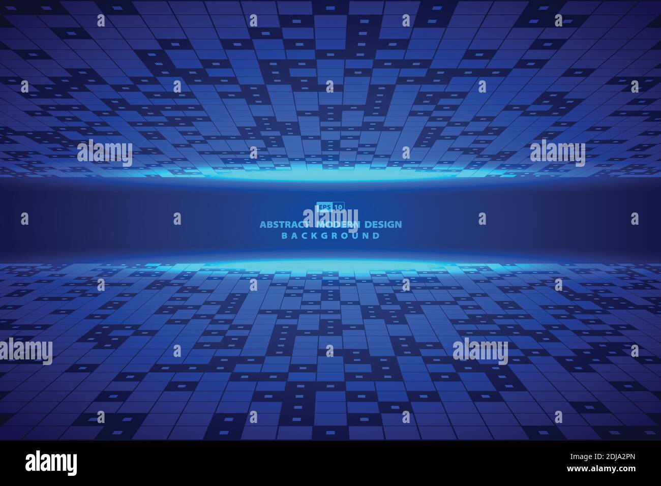 Abstract square blue digital pattern artwork from background. Blue ...