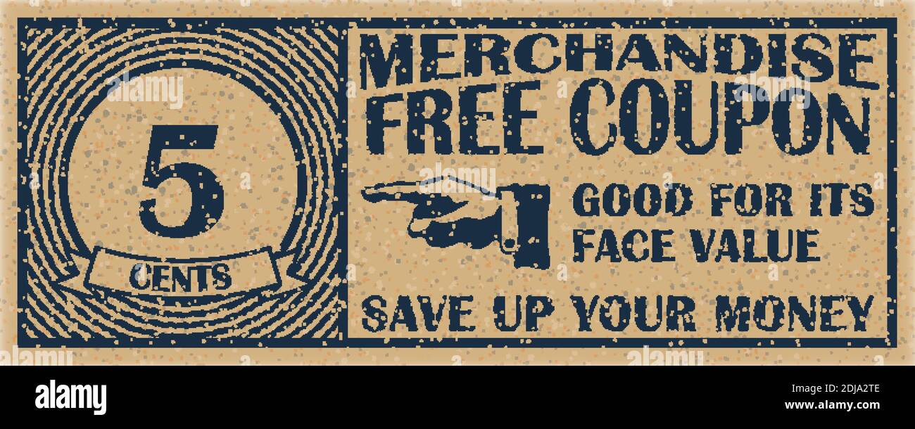 Five cents coupon template. Discount coupon on 5 cents. Vector ...
