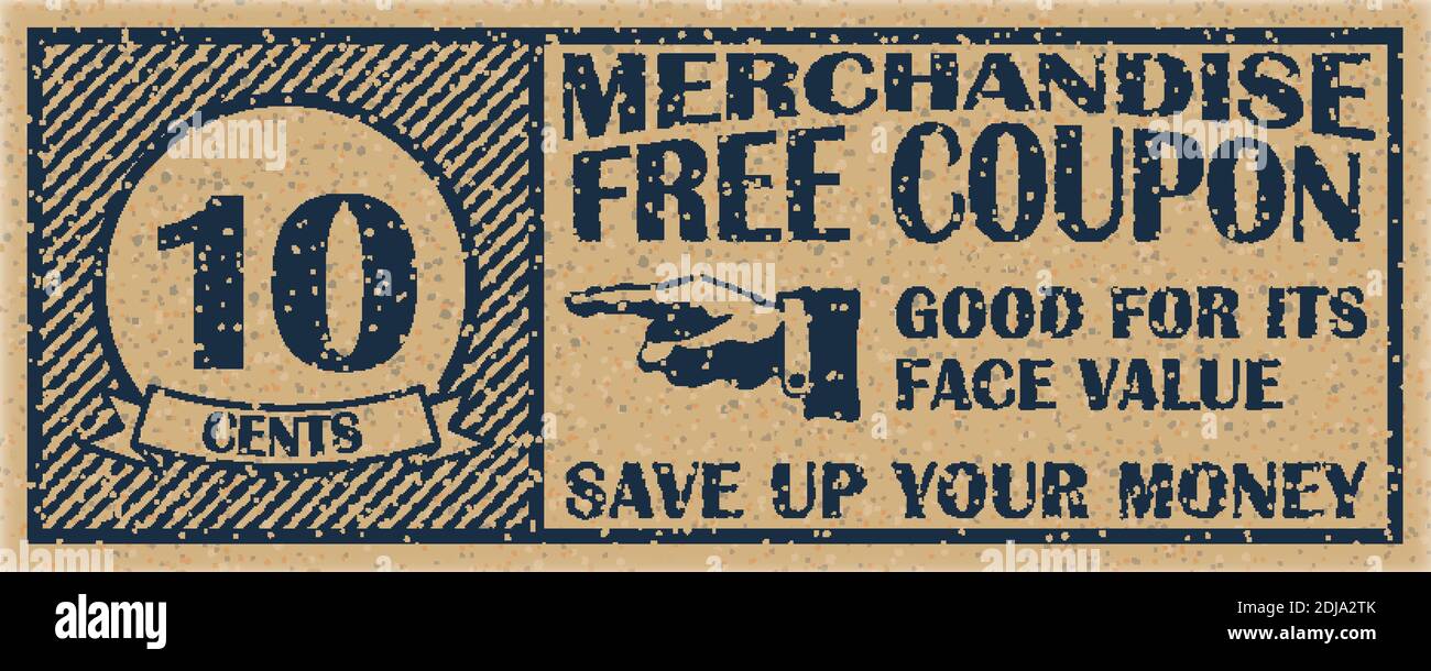 Ten cent coupon template. Discount coupon on 10 cents. Vector ...